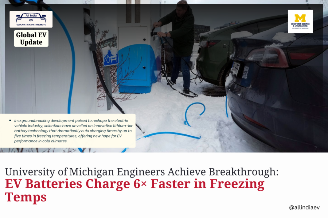 Michigan Engineers Enable EV Charging 6× Faster in Cold