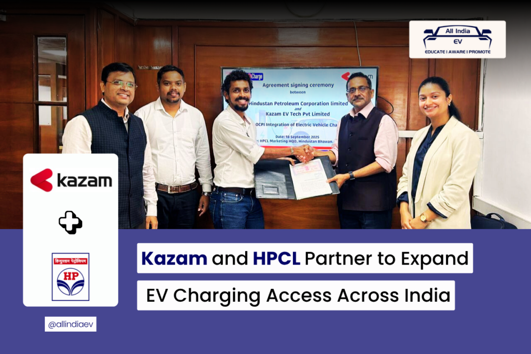 Kazam & HPCL Partner to Expand EV Charging Across India